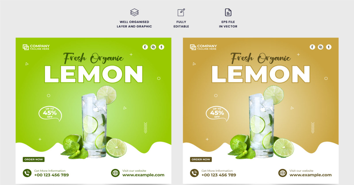 Beverage advertisement poster vector - TemplateMonster