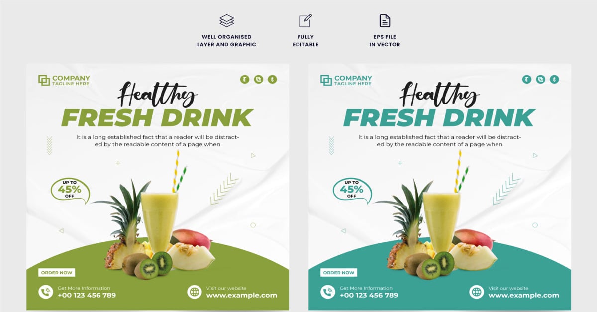 Healthy drink promotional template #286224 - TemplateMonster