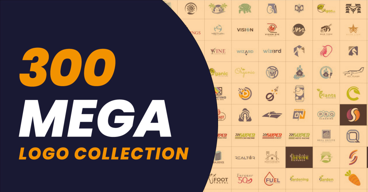 300 Minimal Logos Bundle Vector Template - TemplateMonster