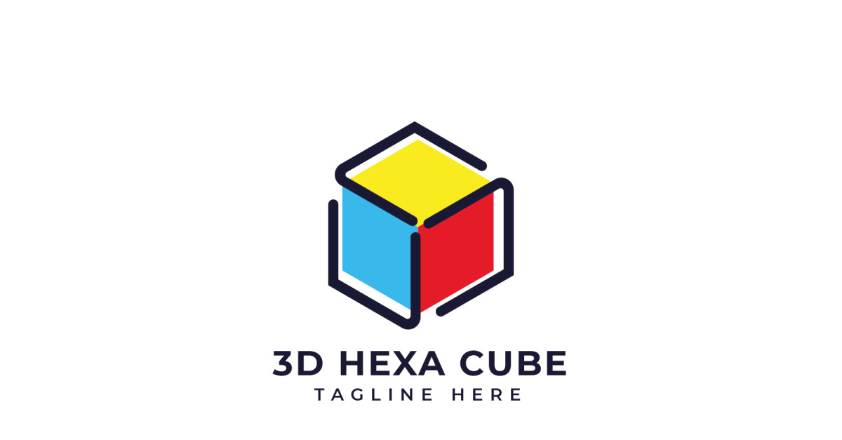 3D Hexagon Cube Logo Design Template - TemplateMonster