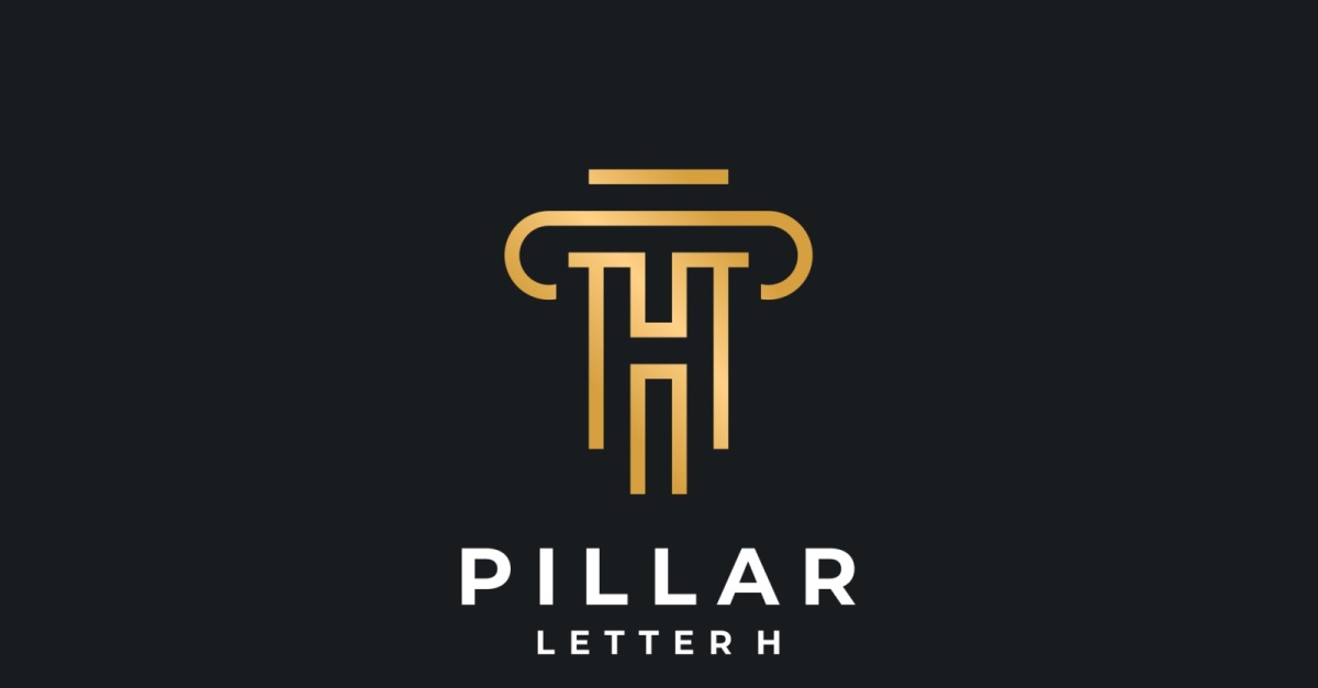 Litera H Filar Prawnik Logo Logo #286375 - TemplateMonster