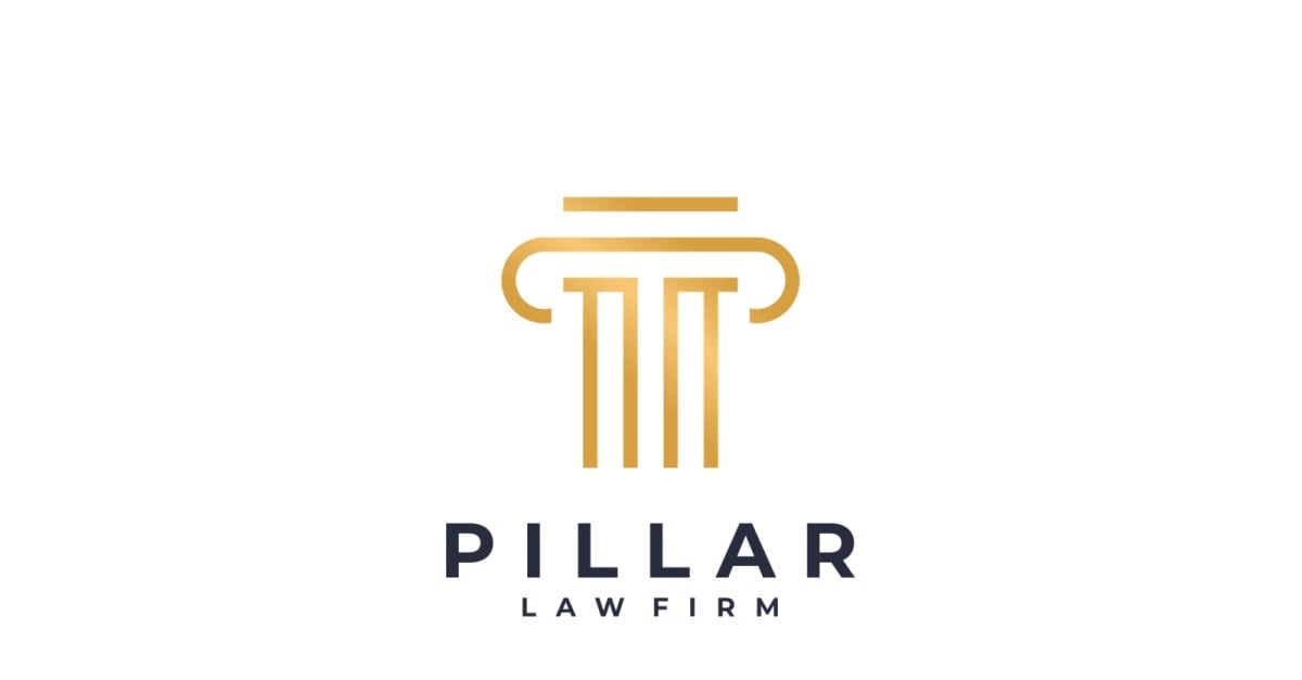 Pillar Law Firm Attorney Gold Logo #286376 - TemplateMonster