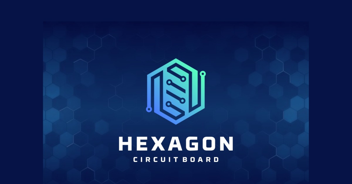 Hexagon Circuit Electronic Tech Logo - TemplateMonster