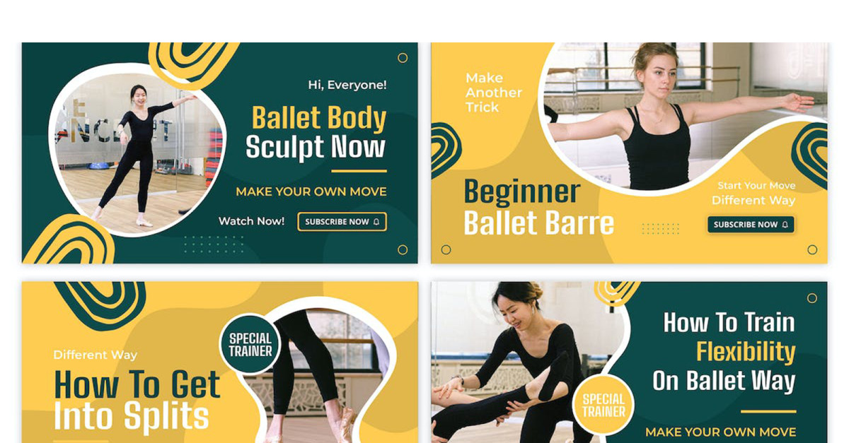 Ballet Dancer Youtube Thumbnail Template - TemplateMonster