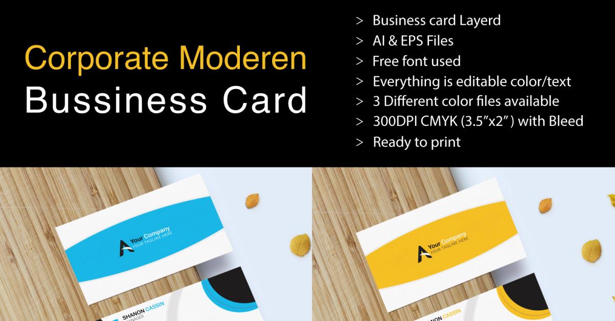 Corporate an Modern Business Card Template - TemplateMonster