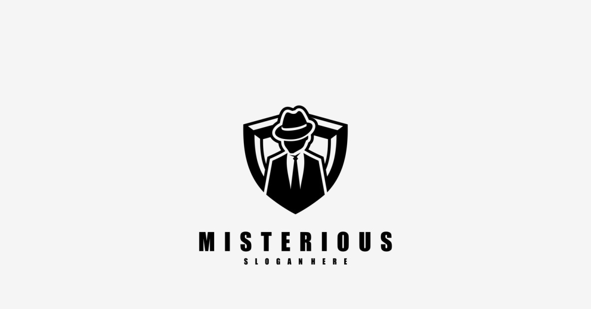 Mafia Gangster Mysterious Shield Protection Logo