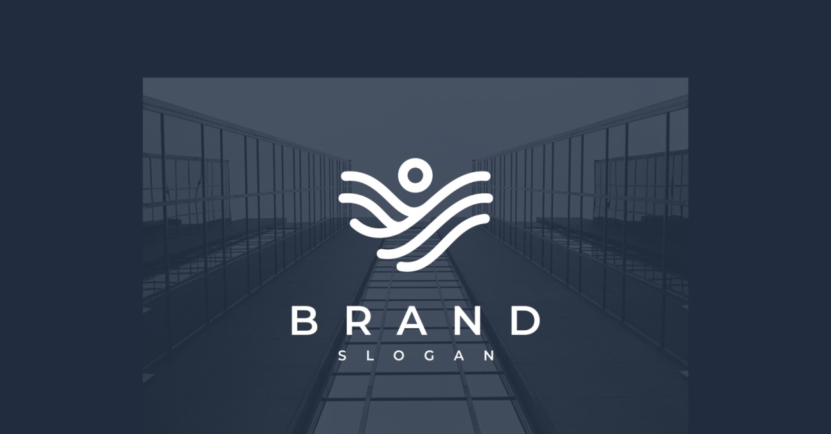 Simple Wave Wavy Flow Line Curve Logo - TemplateMonster