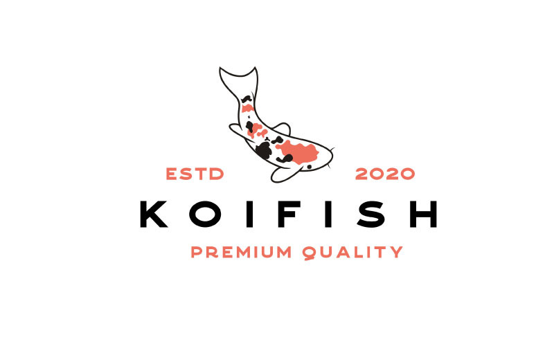 Logo Koi Fish, Design de Logo Koi Fish Japonês