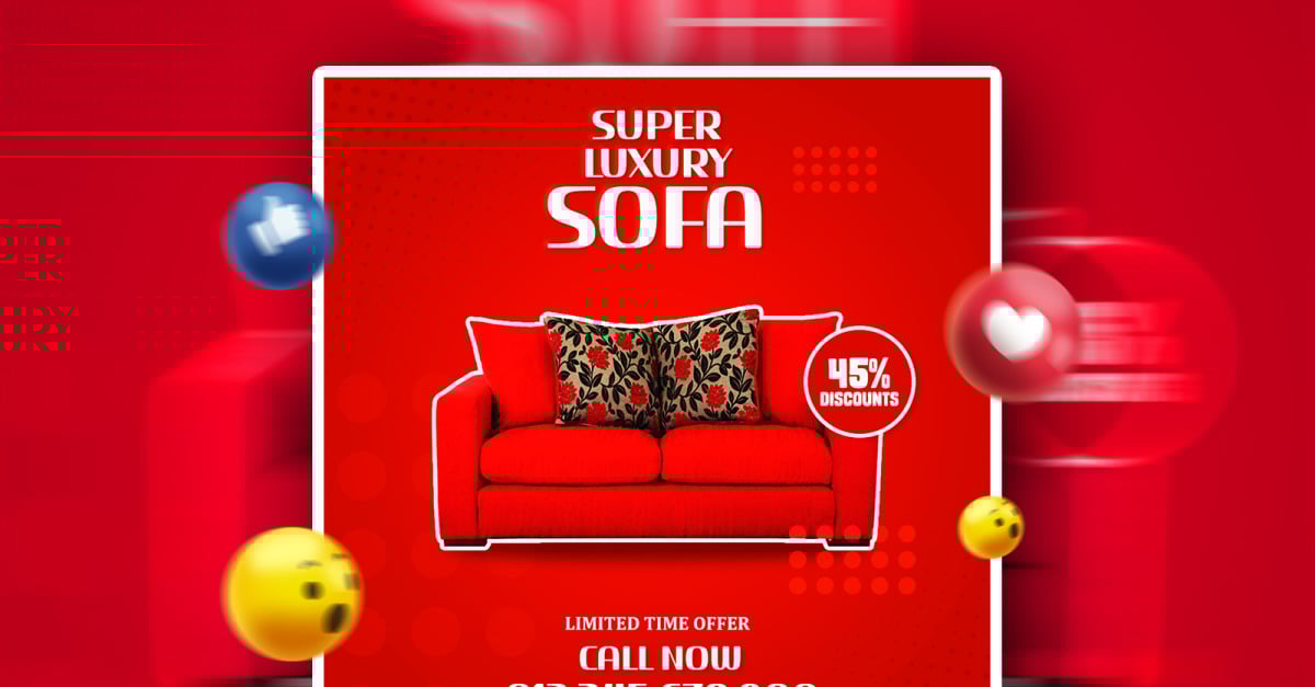 Luxury Sofa Social Media Promotional Ads Banner