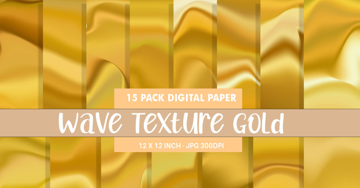 Digital Paper Gold Wave Texture Background - TemplateMonster