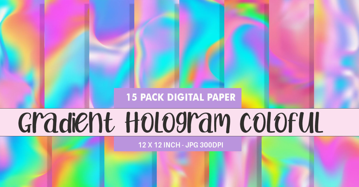 Digital Paper Hologram Wave Texture Background