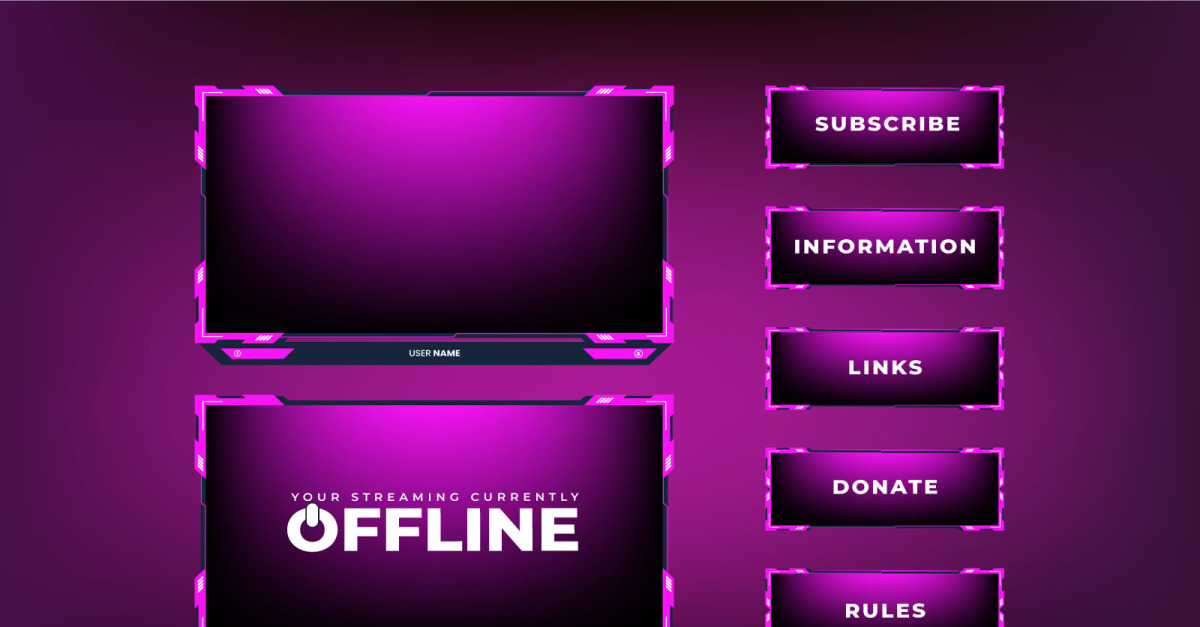 Girly screen overlay vector template - TemplateMonster