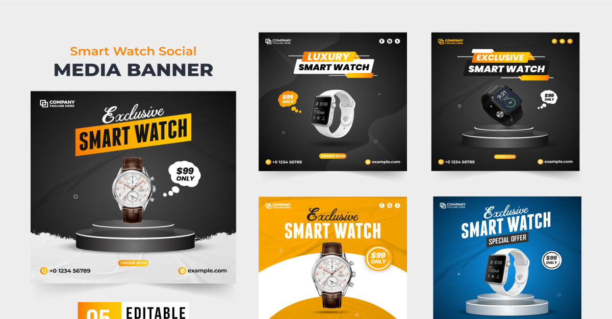 Smartwatch sale poster template vector - TemplateMonster