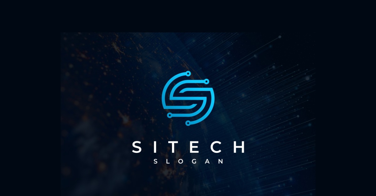 Letter S Electronic Circuit Technology Logo - TemplateMonster