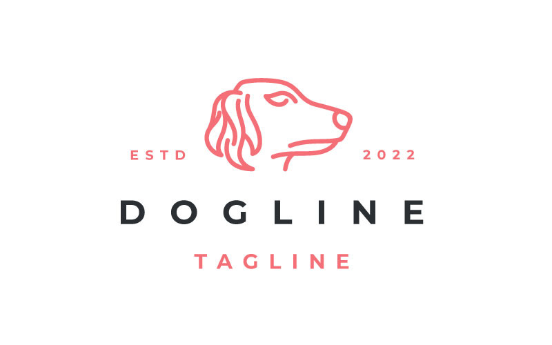 Modèle de vecteur de conception de logo de chien mignon