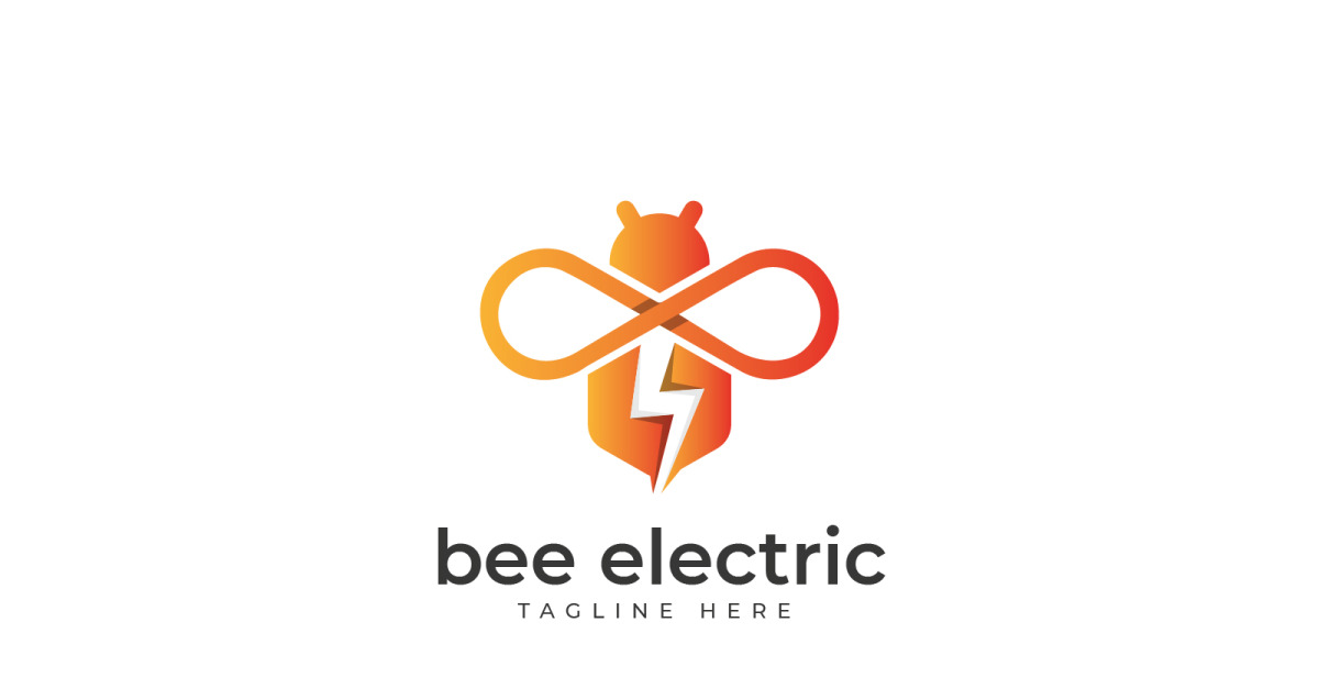 Bee electric logo design template #287234 - TemplateMonster
