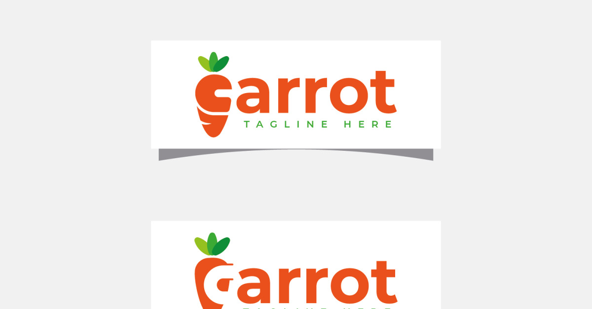 Carrot wordmark typography logo design template