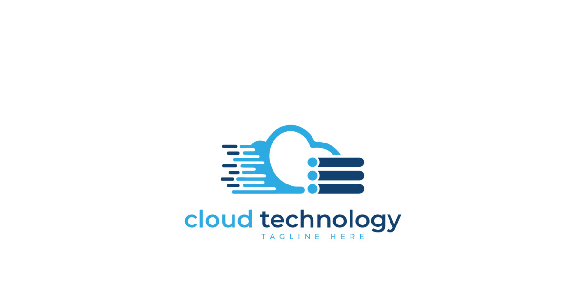 Cloud technology logo design template - TemplateMonster