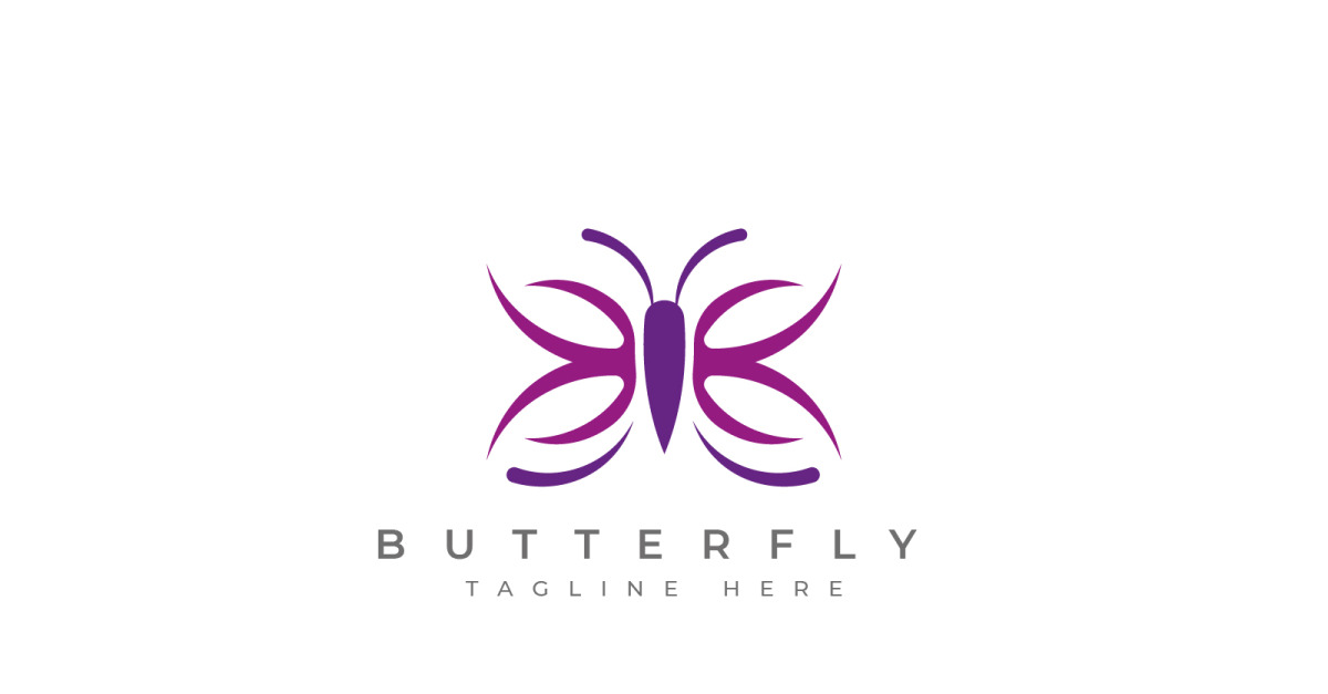 Conception de logo papillon design moderne et plat