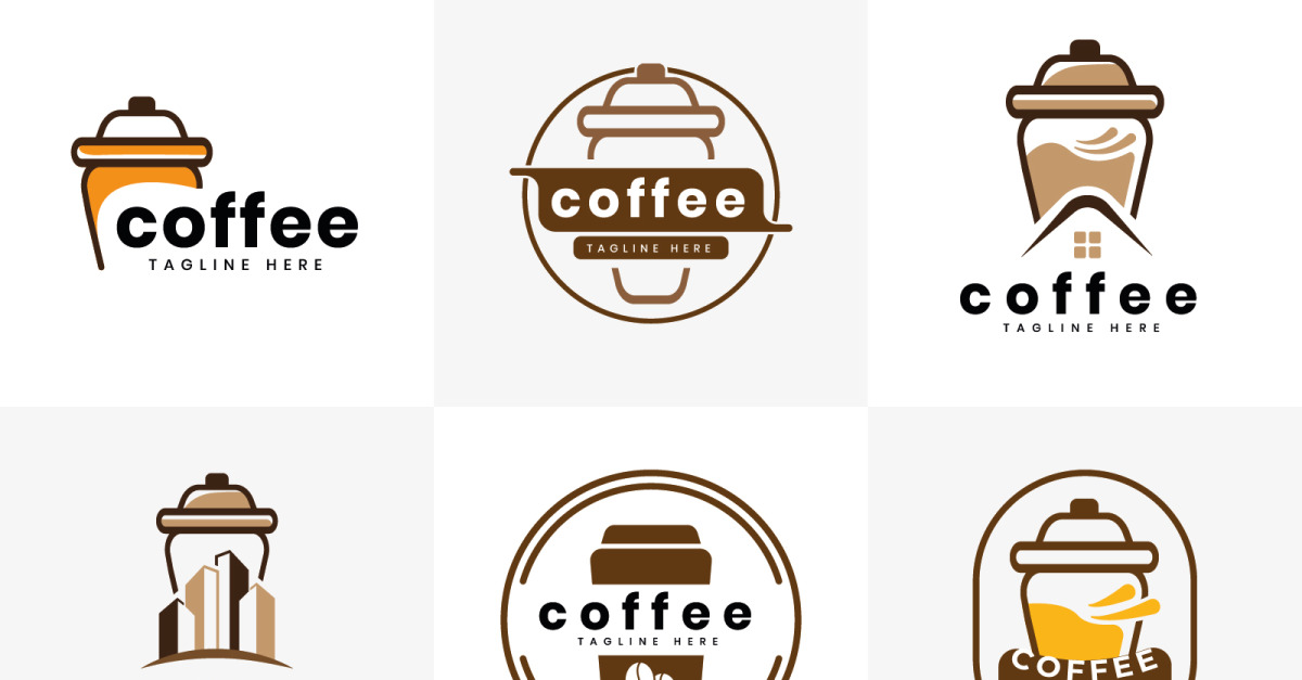 咖啡厅的咖啡标志设计系列 #287251 - TemplateMonster