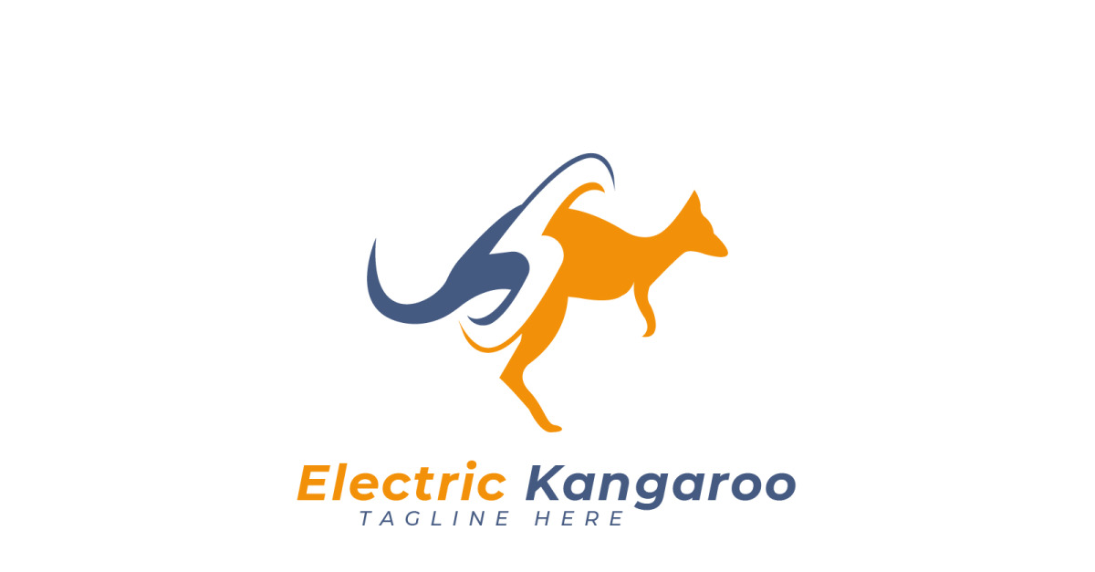 Känguru elektrische Logo-Design-Vorlage - TemplateMonster
