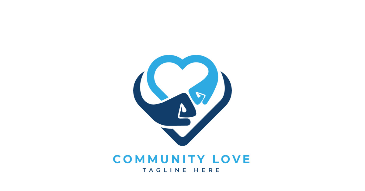 Plantilla de diseño de logotipo de amor comunitario