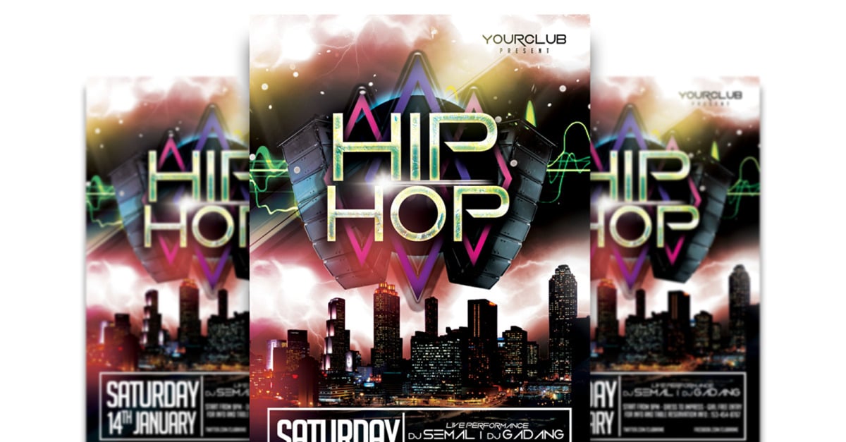 Hip Hop Flyer Template #2 #287387 - TemplateMonster