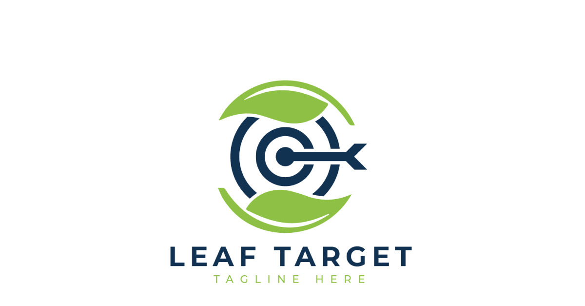 Leaf target logo design vector template - TemplateMonster