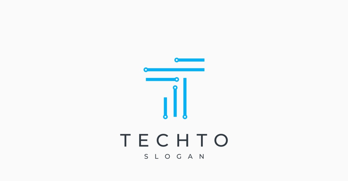 Letter T Technology Digital Electronic Logo - TemplateMonster
