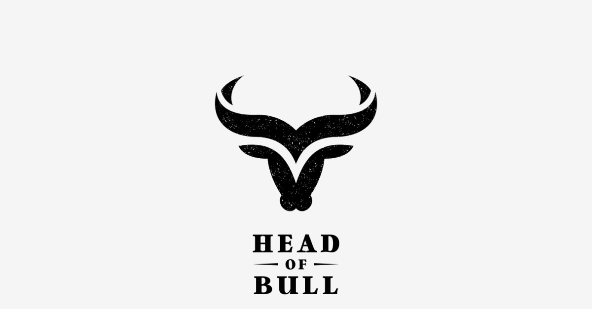 Vintage Head Bull Cow Horn Logo #287335 - TemplateMonster