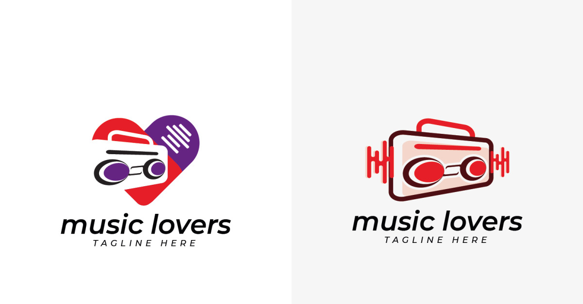 Music radio lovers logo design template - TemplateMonster
