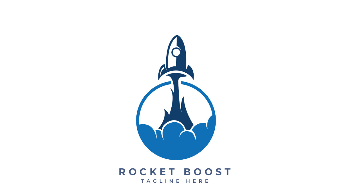 Rocket boosting logo design template - TemplateMonster
