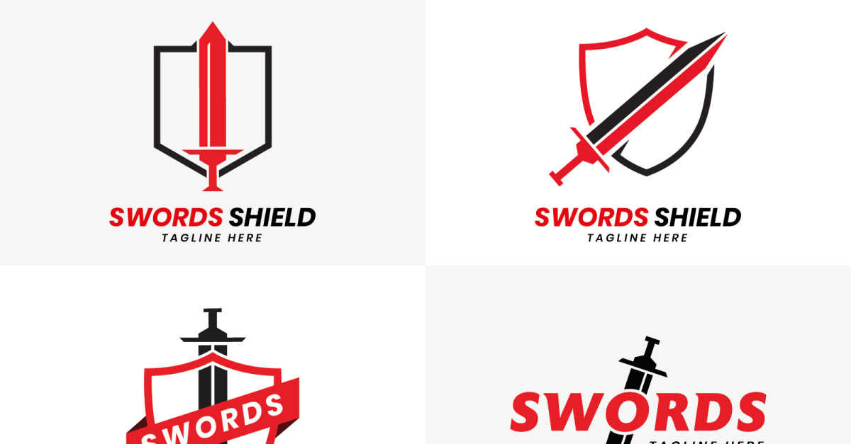 Swords logo design collection template - TemplateMonster