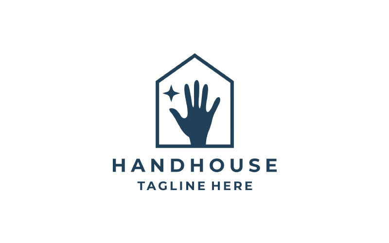 Hand and House Logo Design Vector Illustration