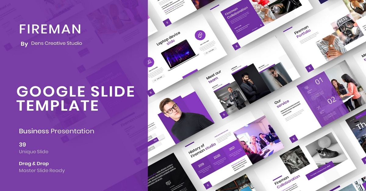 Fireman - Business Google Slide Template - TemplateMonster