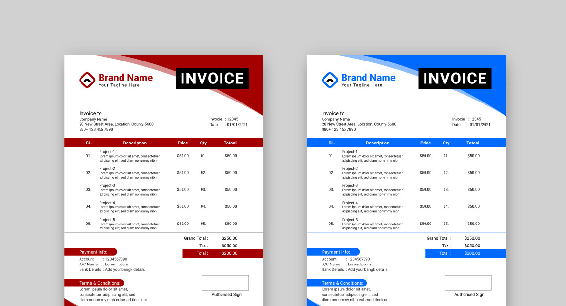 Professional Invoice Template Design 10 - TemplateMonster