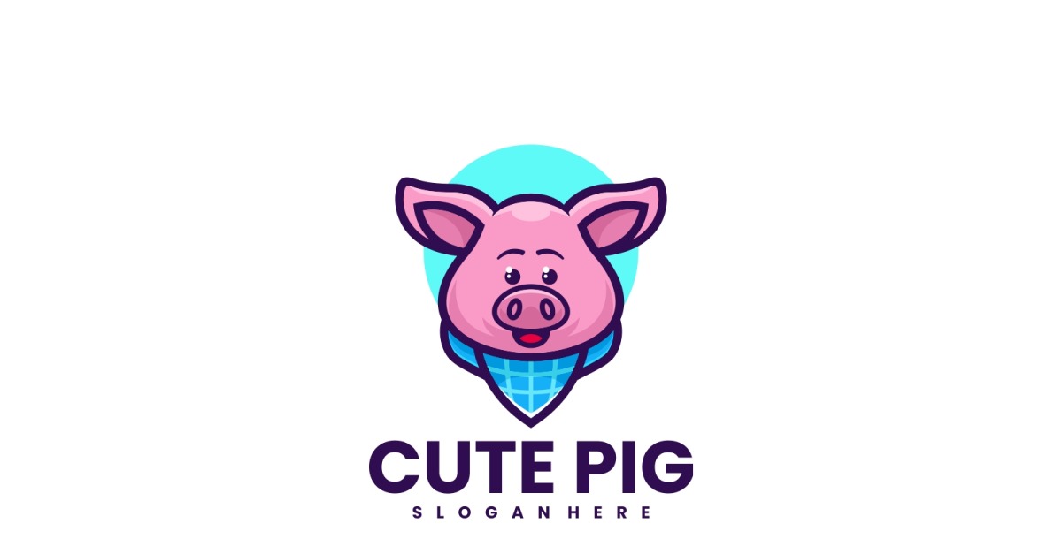 Cute Pig Cartoon Logo Style #287989 - TemplateMonster