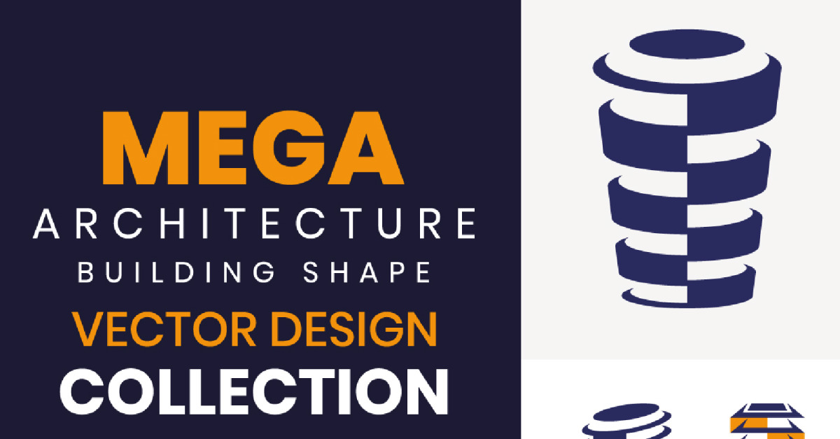 Architecture buildings shapes design vector collection