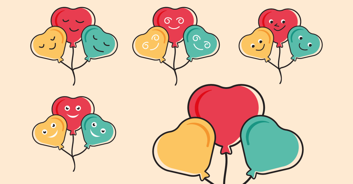 Linda plantilla de diseños de vectores de globos