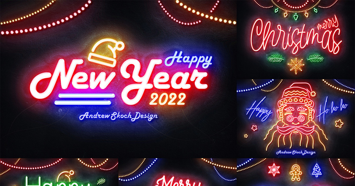 Jul Neon texteffekter #288506 - TemplateMonster