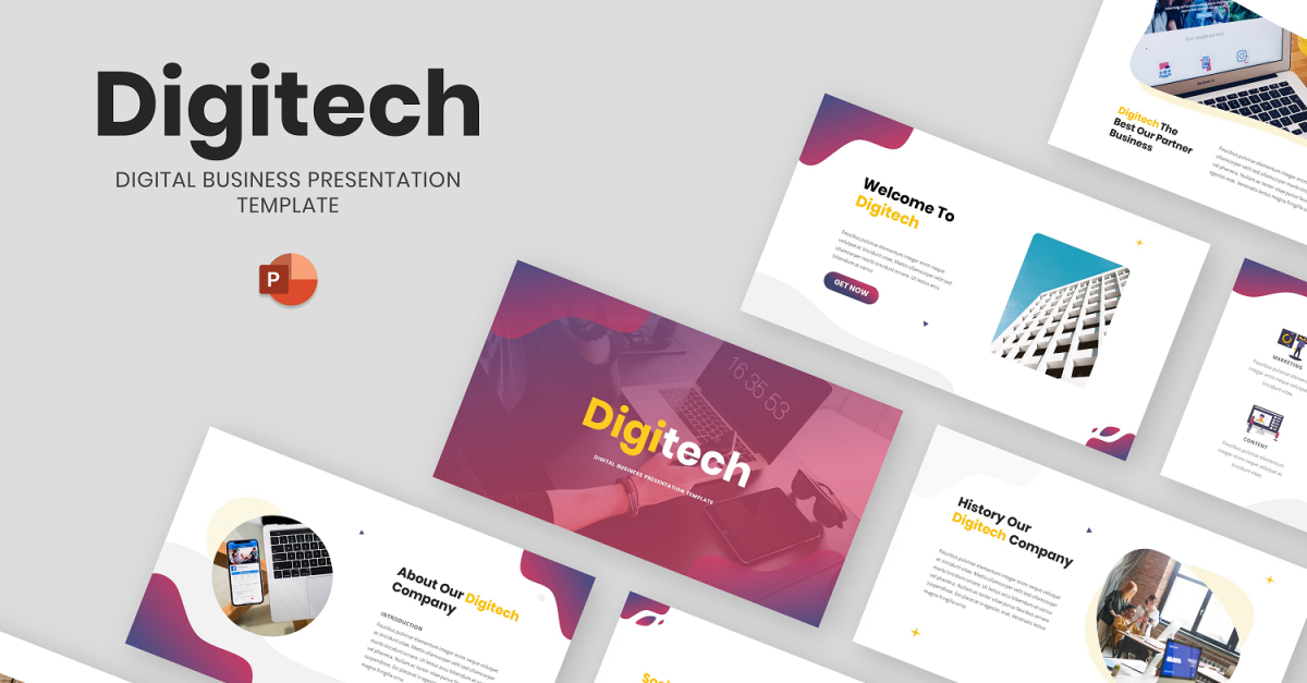 Digitech - Powerpoint-Vorlage für digitale Unternehmen