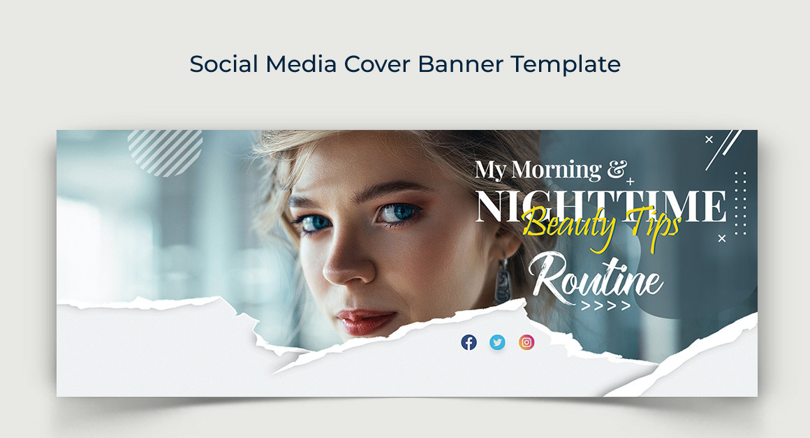 Beauty Tips Facebook Cover Banner Design Template-09