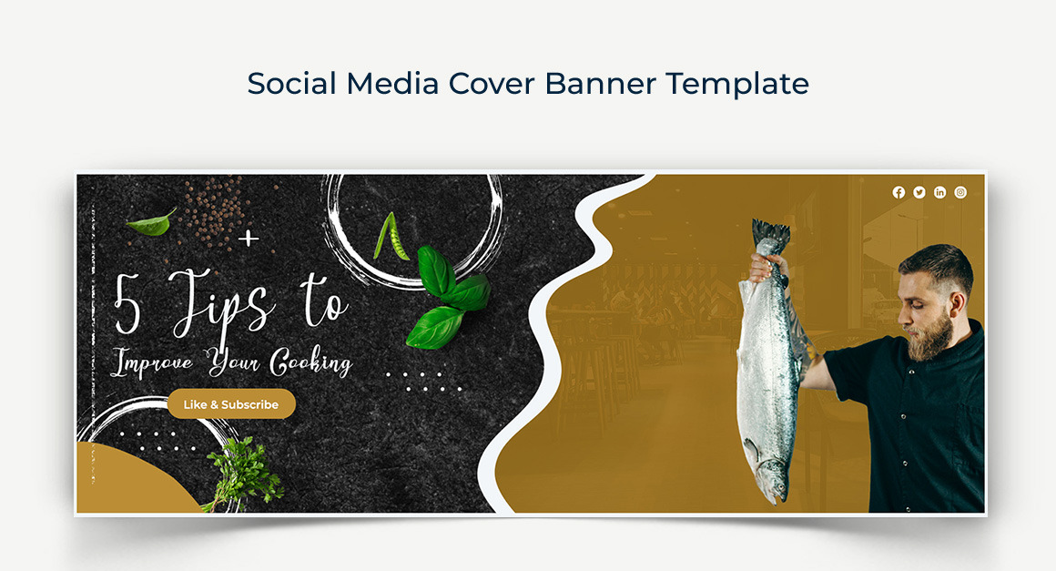 Chef Facebook Cover Banner Design Template-01