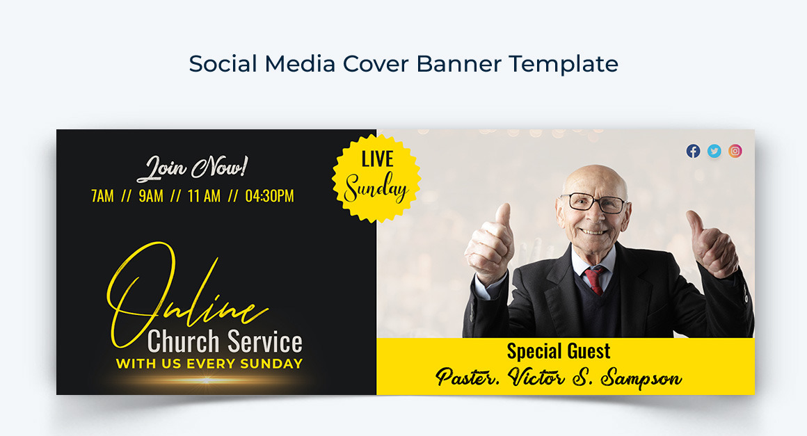 Church Facebook Cover Banner Design Template-13