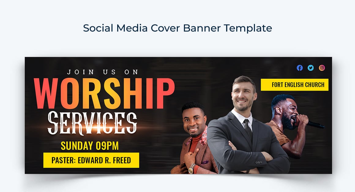 Church Facebook Cover Banner Design Template-14