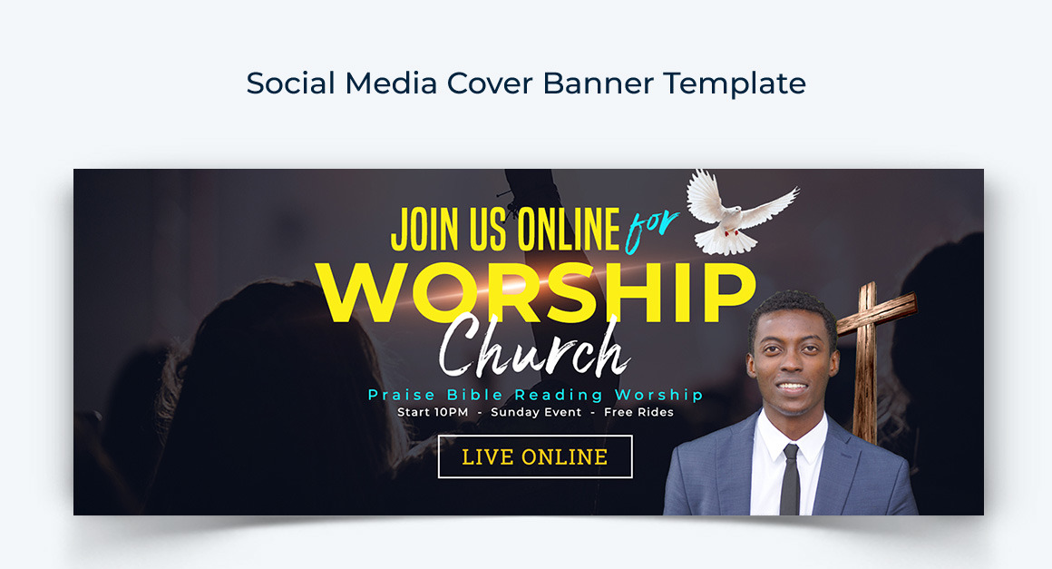 Church Facebook Cover Banner Design Template-17