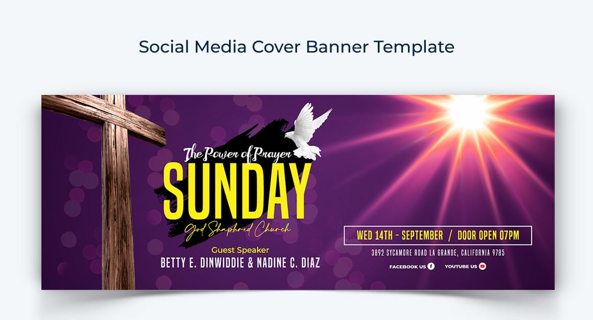 Church Facebook Cover Banner Design Template-19