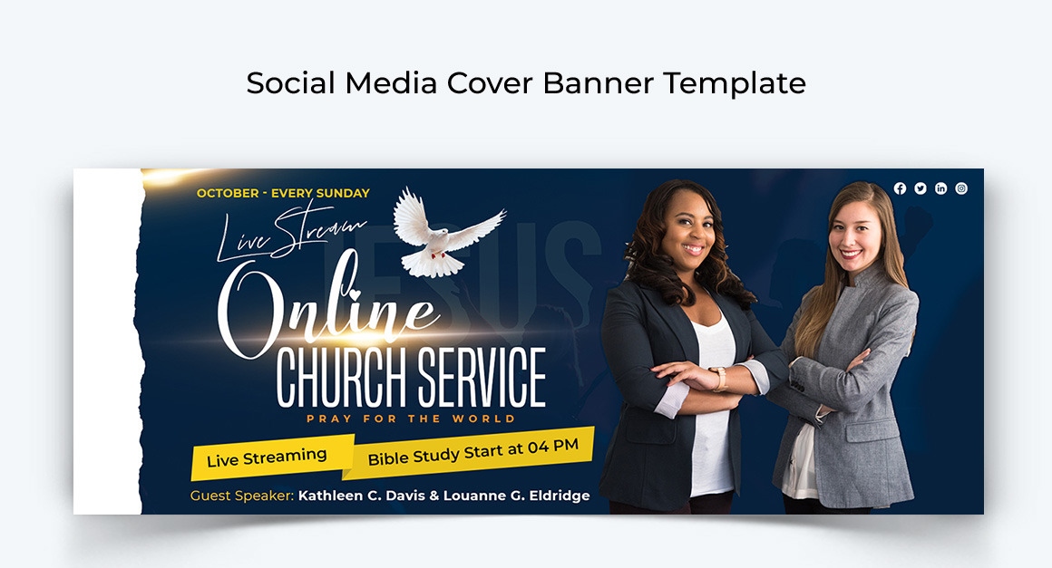 Church Facebook Cover Banner Design Template-31