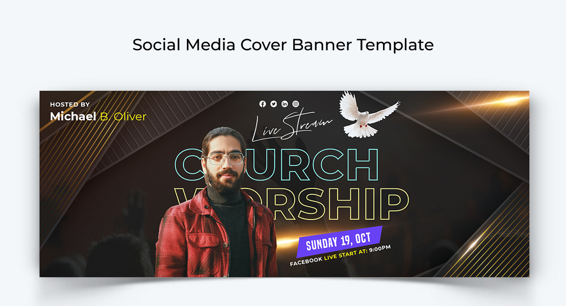Church Facebook Cover Banner Design Template-32
