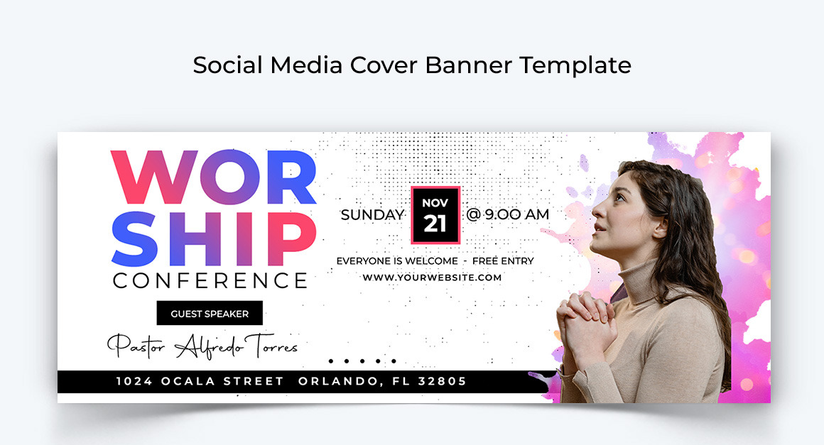 Church Facebook Cover Banner Design Template-50